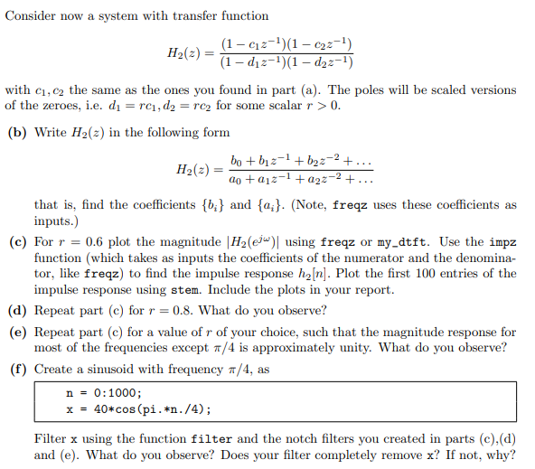 Consider a system with transfer function | Chegg.com