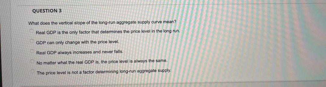 Solved QUESTION 3 What Does The Vertical Slope Of The Chegg