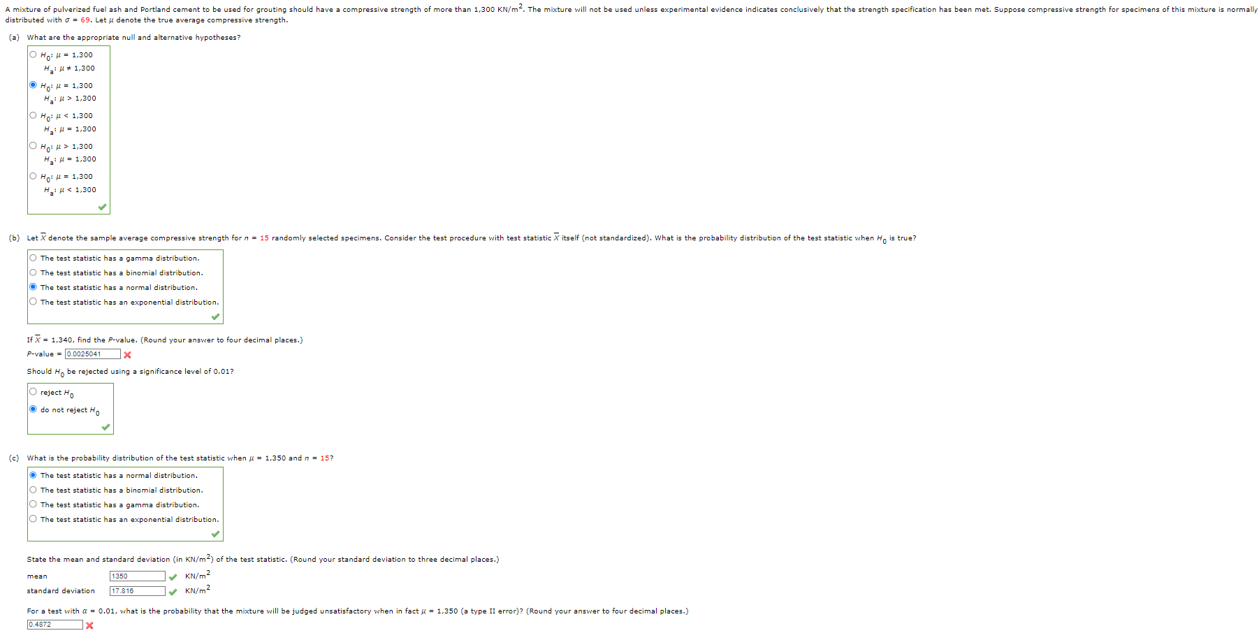 Solved distributed with σ=69. ﻿Let μ ﻿denote the true | Chegg.com
