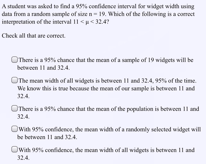 Solved A student was asked to find a 95% confidence interval | Chegg.com