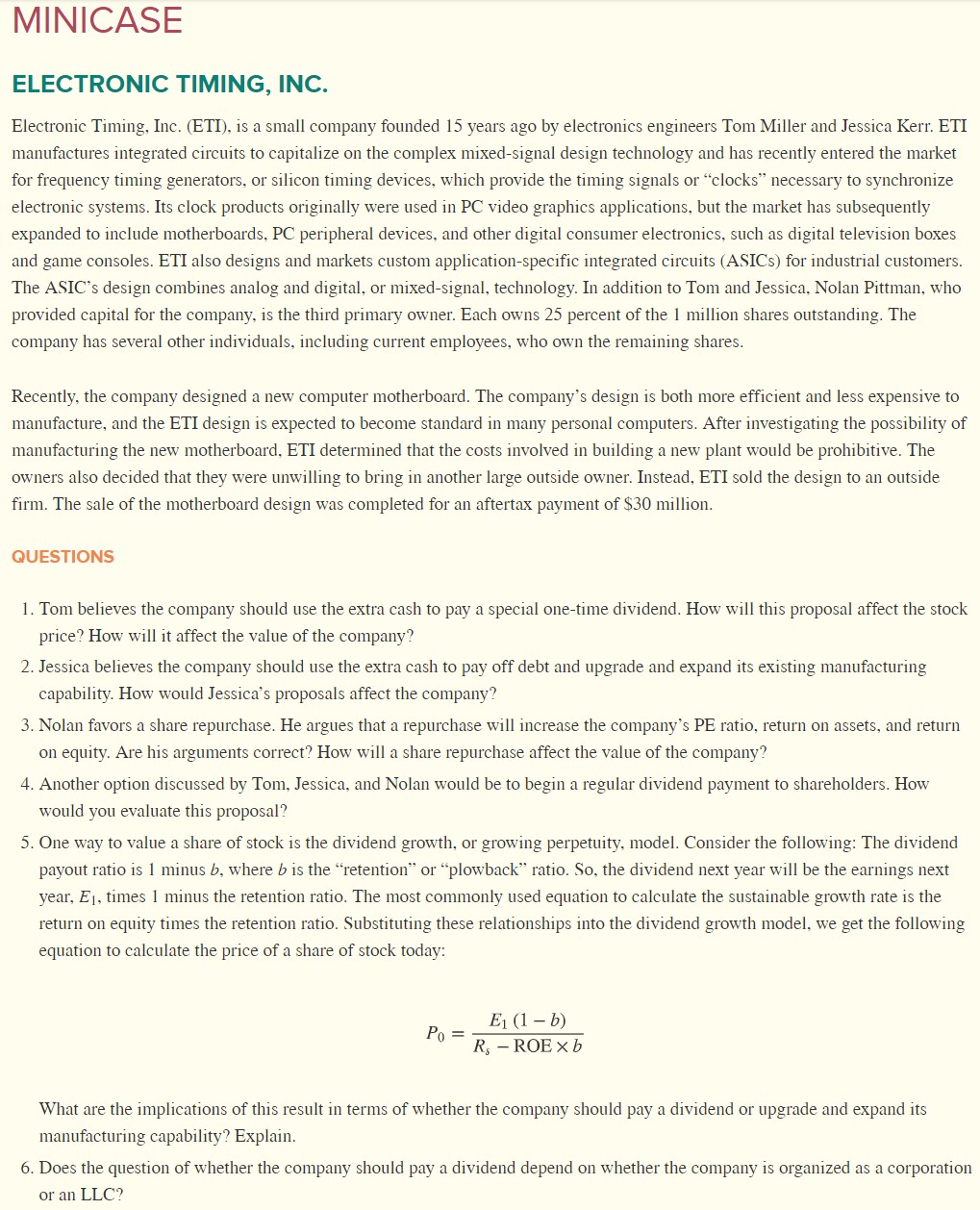 Solved ELECTRONIC TIMING, INC. Electronic Timing, Inc. | Chegg.com