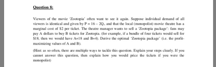 Solved Question Viewers of the movie Zootopia often want to | Chegg.com