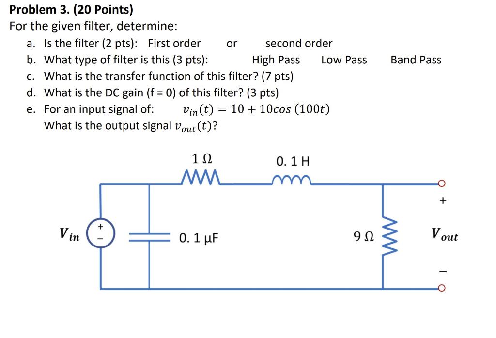 Solved For the given filter, determine: a. Is the filter | Chegg.com