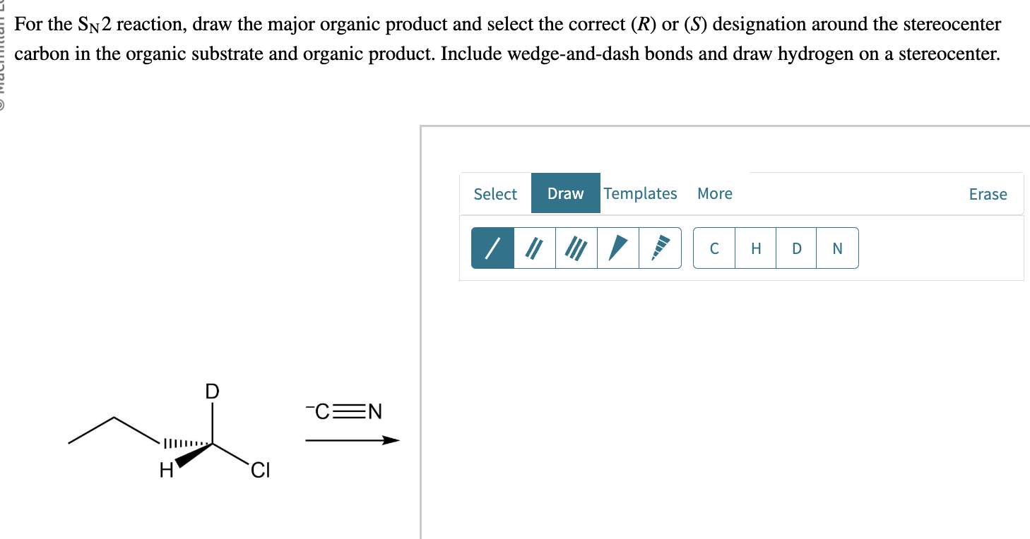 Solved For the \( \mathrm{S}_{\mathrm{N}} 2 \) ﻿reaction, | Chegg.com