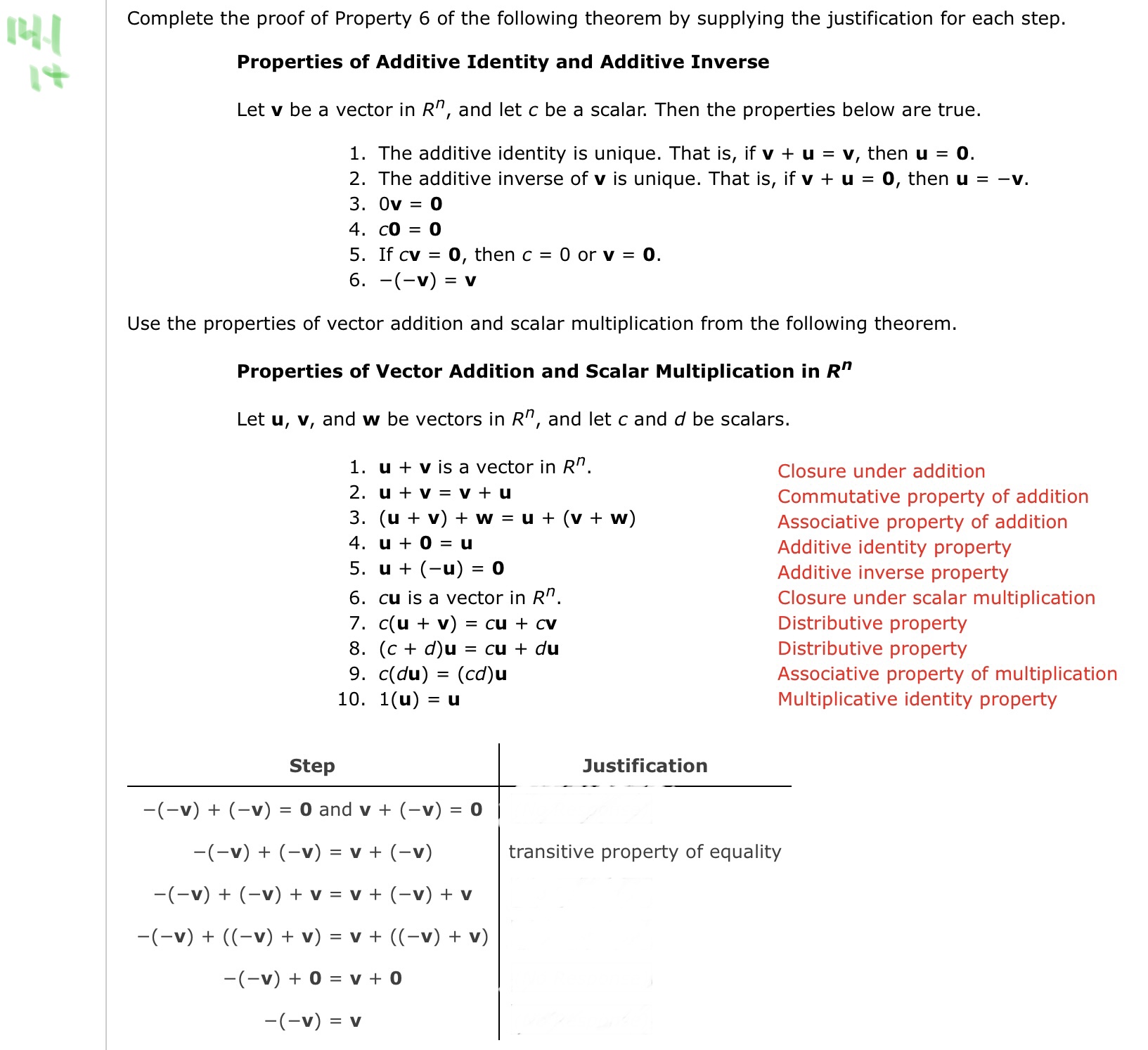 Solved Complete the proof of Property 6 of the following | Chegg.com