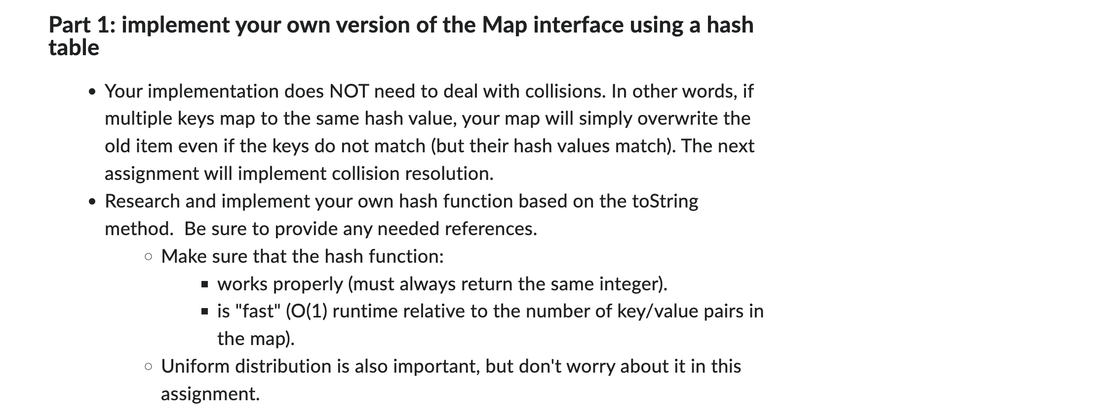 Program Specifications: A dictionary or map is an | Chegg.com