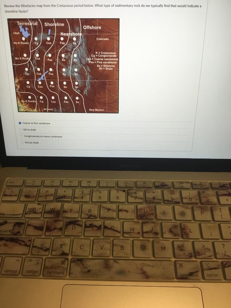 Solved Review the lithofacies map from the Cretaceous period | Chegg.com
