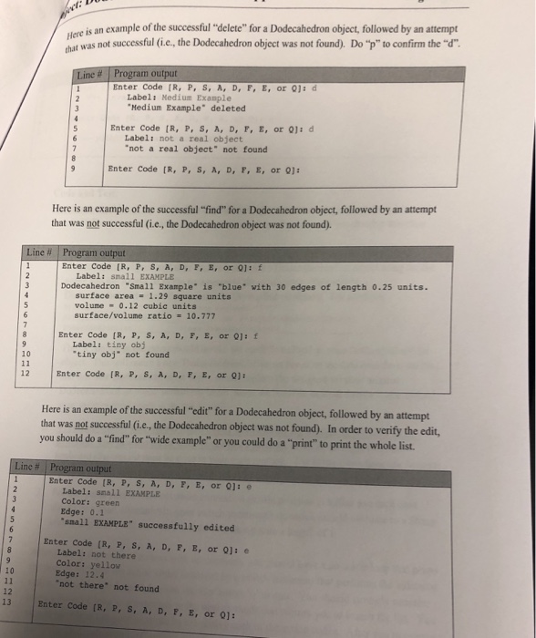 Solved Requirements: Create a DodecahedronList class that | Chegg.com