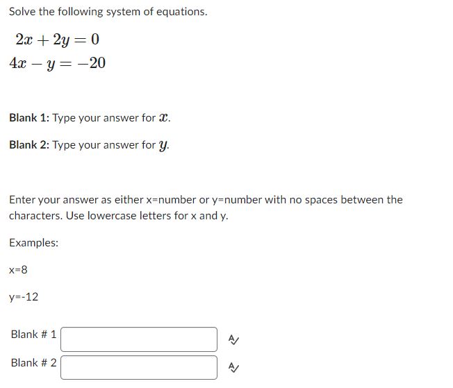 Solved Solve the following system of equations. | Chegg.com