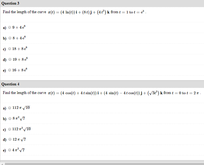 Solved Question 3 Find the length of the curve r(t) = (4 | Chegg.com
