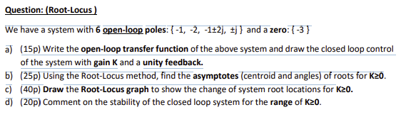 Solved We have a system with 6 open-loop poles: | Chegg.com