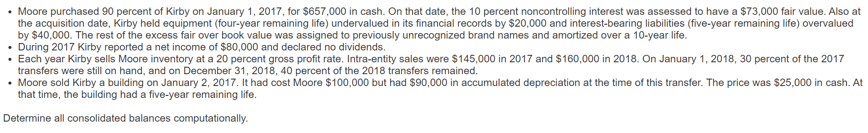 Solved Following are financial statements for Moore Company | Chegg.com