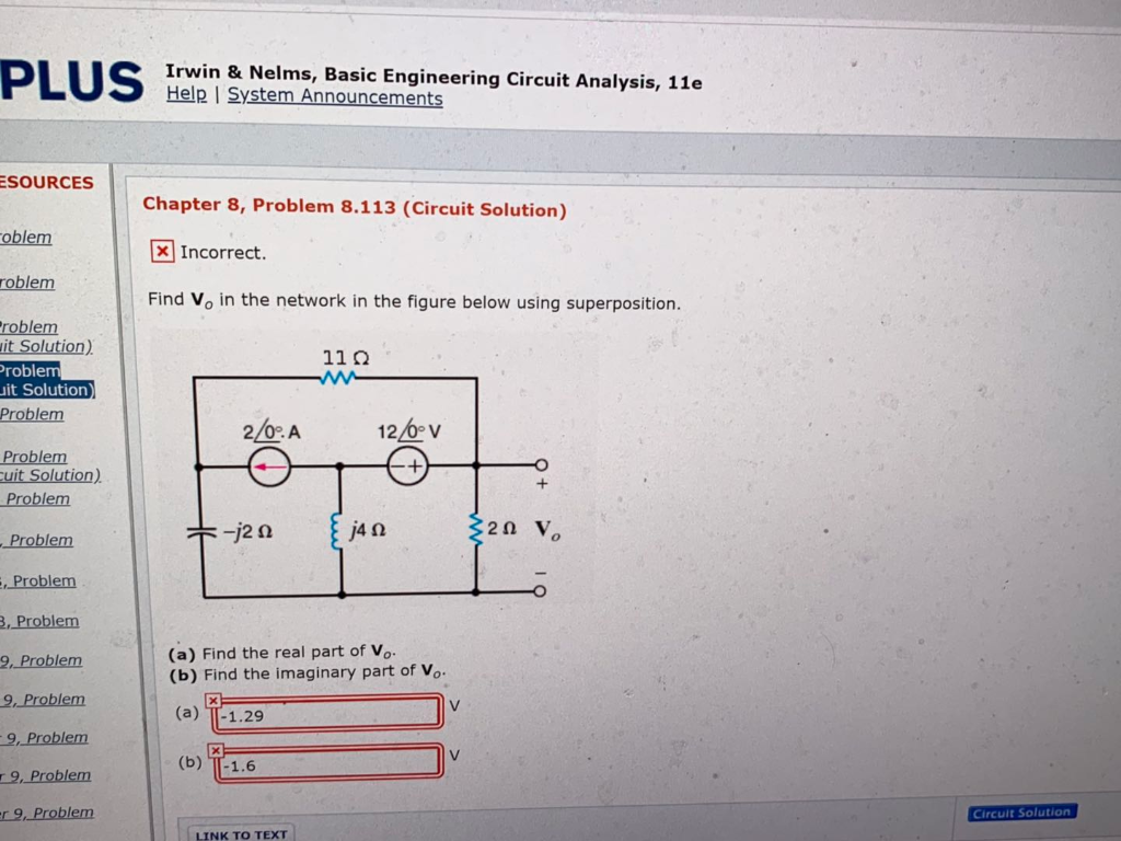 Solved PLUS Irwin&Nelms, Basic Engineering Circuit Analysis, | Chegg.com Solved PLUS Irwin&Nelms, Basic Engineering Circuit Analysis, | Chegg.com
