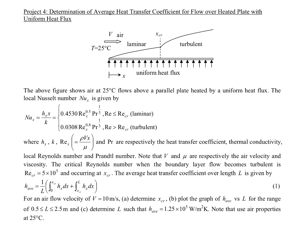 Solved Project 4: Determination of Average Heat Transfer | Chegg.com