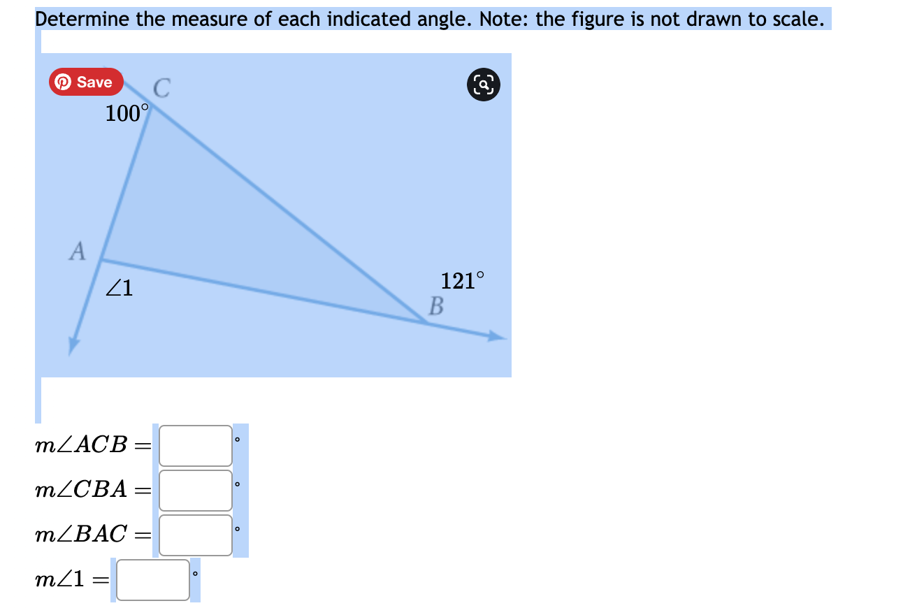 Solved Determine The Measure Of Each Indicated Angle Note