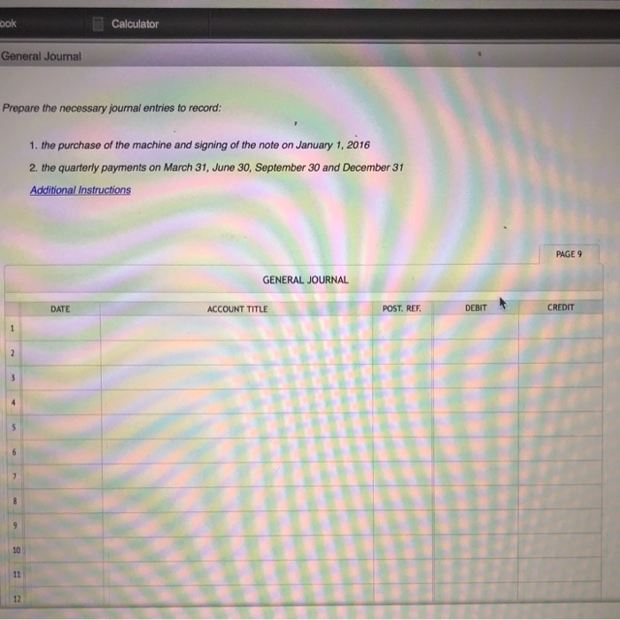 Solved Caloulator Non-Interest-Bearing Note Payable: Present | Chegg.com