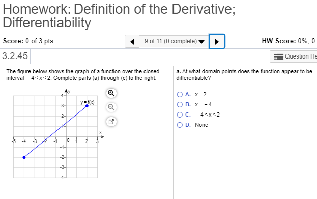 Solved Homework: Definition of the Derivative; | Chegg.com