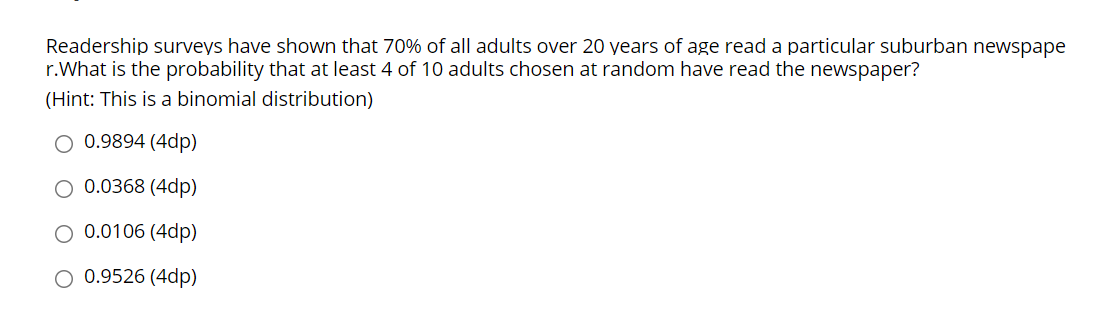 Solved Readership surveys have shown that 70% of all adults | Chegg.com