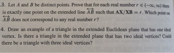 Solved .3. Let A and B be distinct points. Prove that for | Chegg.com