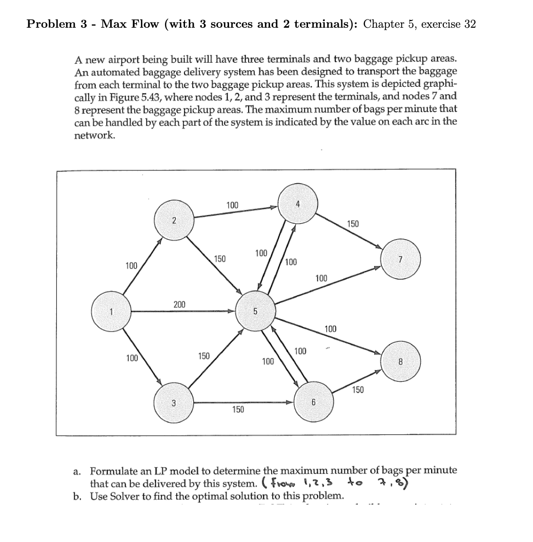 Solved Problem 3 - ﻿Max Flow (with 3 ﻿sources and 2 | Chegg.com