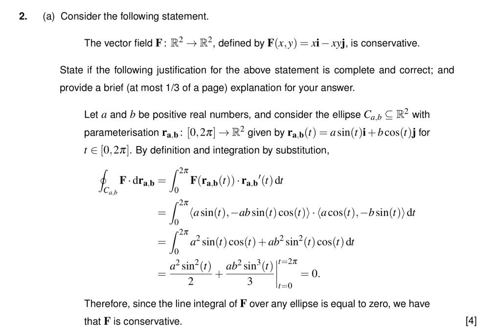 Solved (a) Consider the following statement. The vector | Chegg.com