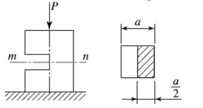 Solved The short column of the square cross section has a | Chegg.com