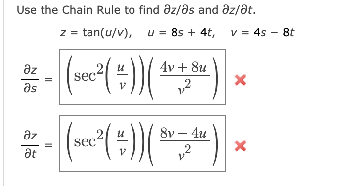 Solved Use the Chain Rule to find ∂z/∂s and ∂z/∂t. | Chegg.com