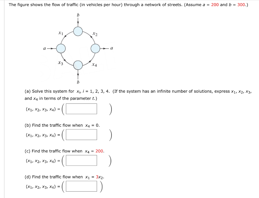 Solved The figure shows the flow of traffic (in vehicles per | Chegg.com