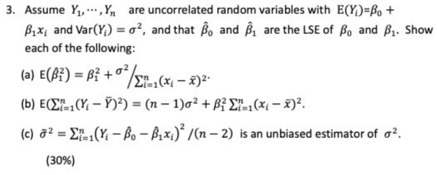 Solved 3. Assume Y , ...Y are uncorrelated random variables | Chegg.com