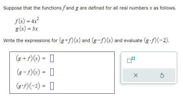 Solved Suppose that the functions f and g are defined for | Chegg.com
