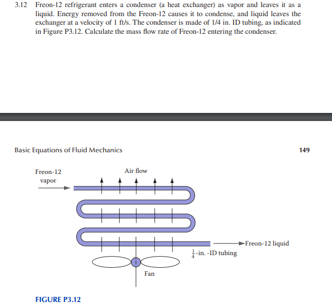 Solved 3.12 ﻿Freon-12 ﻿refrigerant enters a condenser (a | Chegg.com