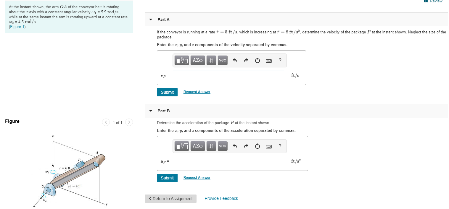 Solved At the instant shown, the arm OA of the conveyor belt | Chegg.com