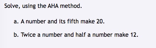 Solved Solve, using the AHA method. a. A number and its | Chegg.com