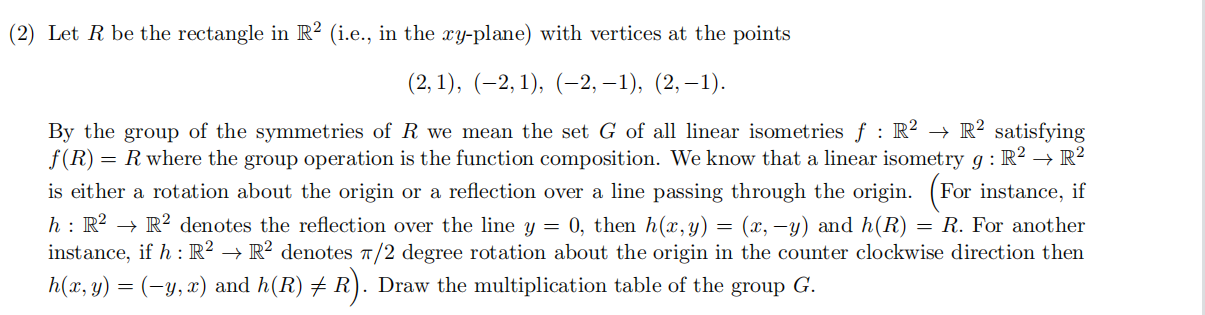 Solved (2) Let R be the rectangle in R2 (i.e., in the | Chegg.com