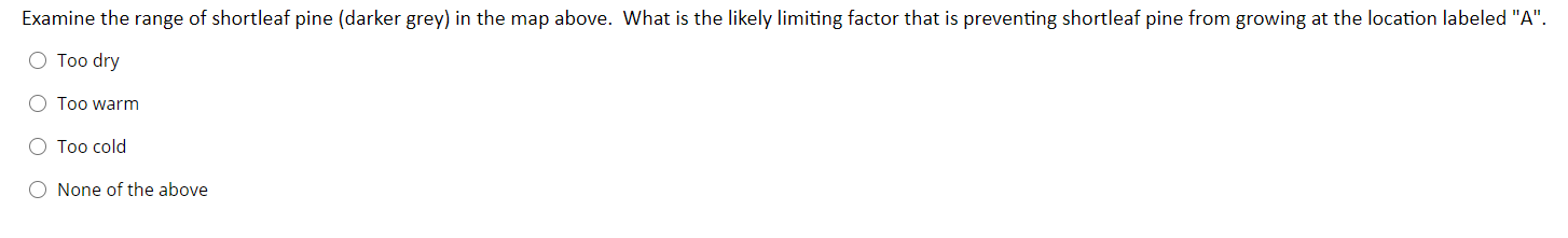 Solved В А. 000 Examine the range of shortleaf pine | Chegg.com