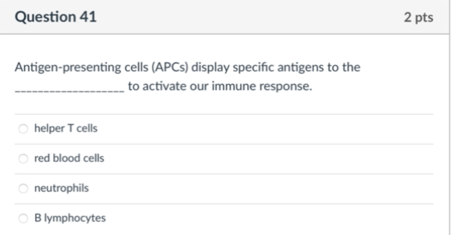 Solved Antigen-presenting cells (APCs) display specific | Chegg.com