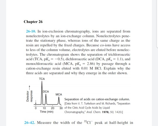 Solved Chapter 26 26-10. In ion-exclusion chromatography, | Chegg.com