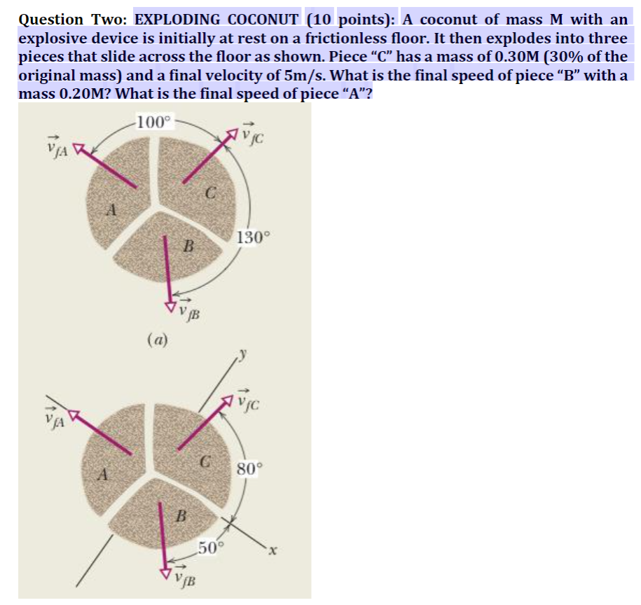 Solved Question Two: EXPLODING COCONUT (10 points): A | Chegg.com
