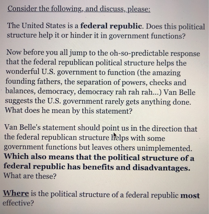 Consider the following, and discuss,_please: The | Chegg.com