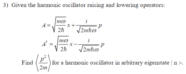 Solved 3) Given the harmonic oscillator raising and lowering | Chegg.com