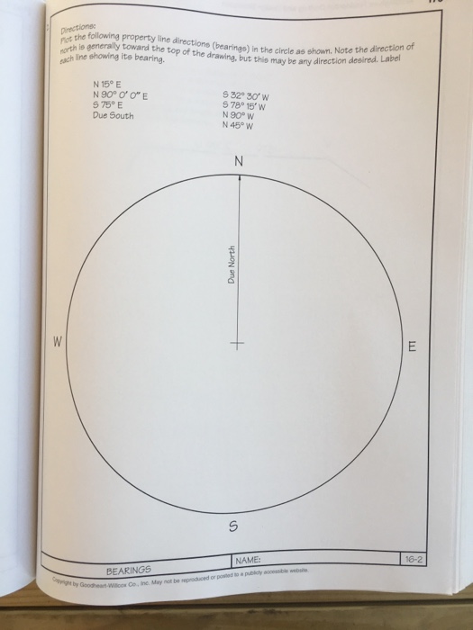 Solved For the following property line directions (bearings) | Chegg.com