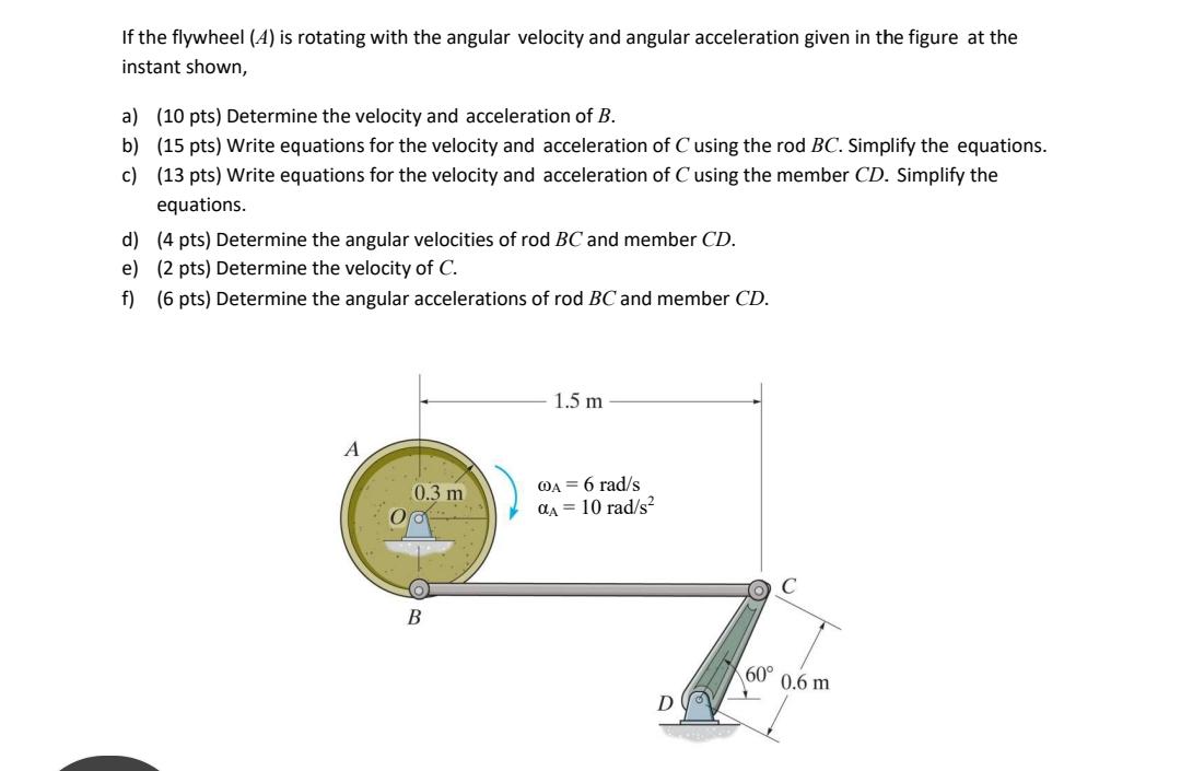 Solved If the flywheel (A) ﻿is rotating with the angular | Chegg.com