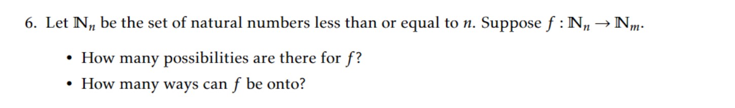 Solved 6. Let Nn be the set of natural numbers less than or | Chegg.com