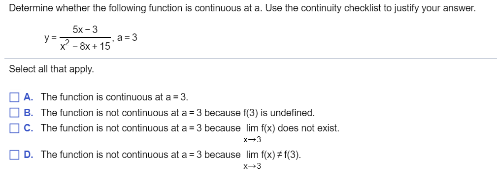 Solved Determine Whether The Following Function Is