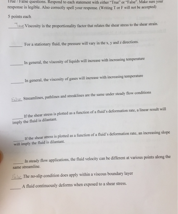 Solved True/False questions. Respond to each statement with | Chegg.com Solved True/False questions. Respond to each statement with | Chegg.com