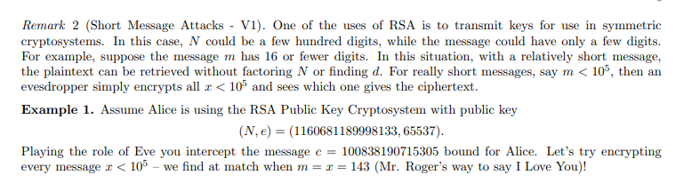 Problem 4. Bob decides to use RSA with the public key | Chegg.com