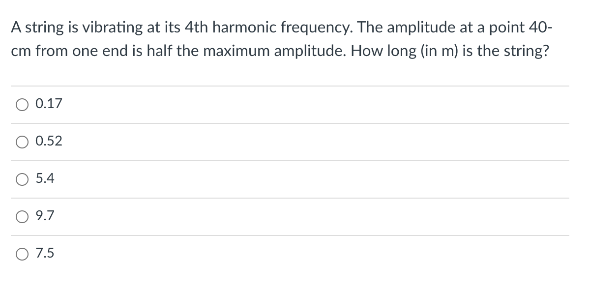 Solved A string is vibrating at its 4th harmonic frequency. | Chegg.com