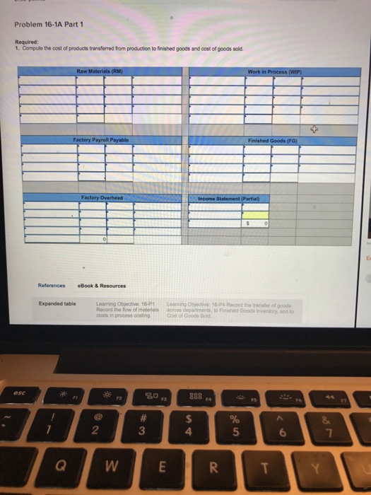 Solved Problem 16-1A Production cost flow and measurement; | Chegg.com