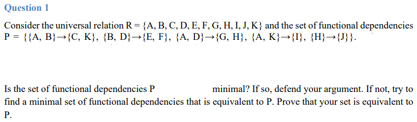 Solved Consider the universal relation | Chegg.com