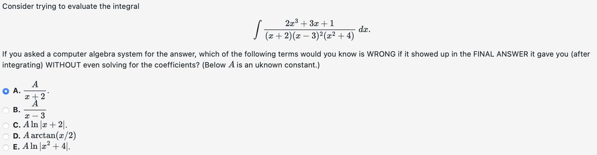 Solved Consider trying to evaluate the | Chegg.com